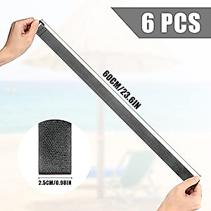 LUTER Patio Umbrella Strap, 6pcs Adjustable Parasol Straps Nylon Patio Umbrella Tie Strap for Wind Patio Umbrella Secure Strap Hook and Loop Straps Patio Umbrella Accessories (Grey)