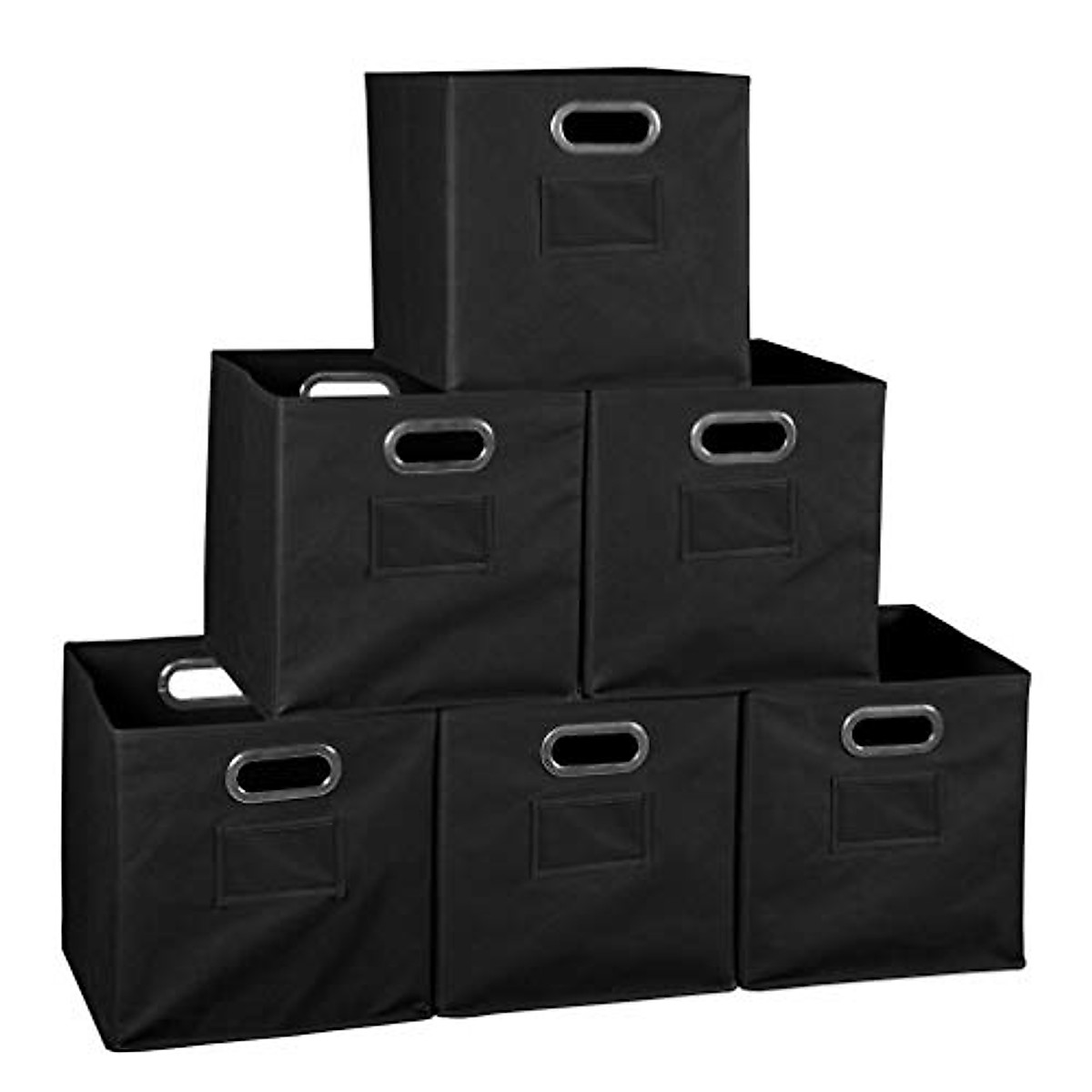 Niche Set of 6 Cubo Foldable Fabric Bins- Black