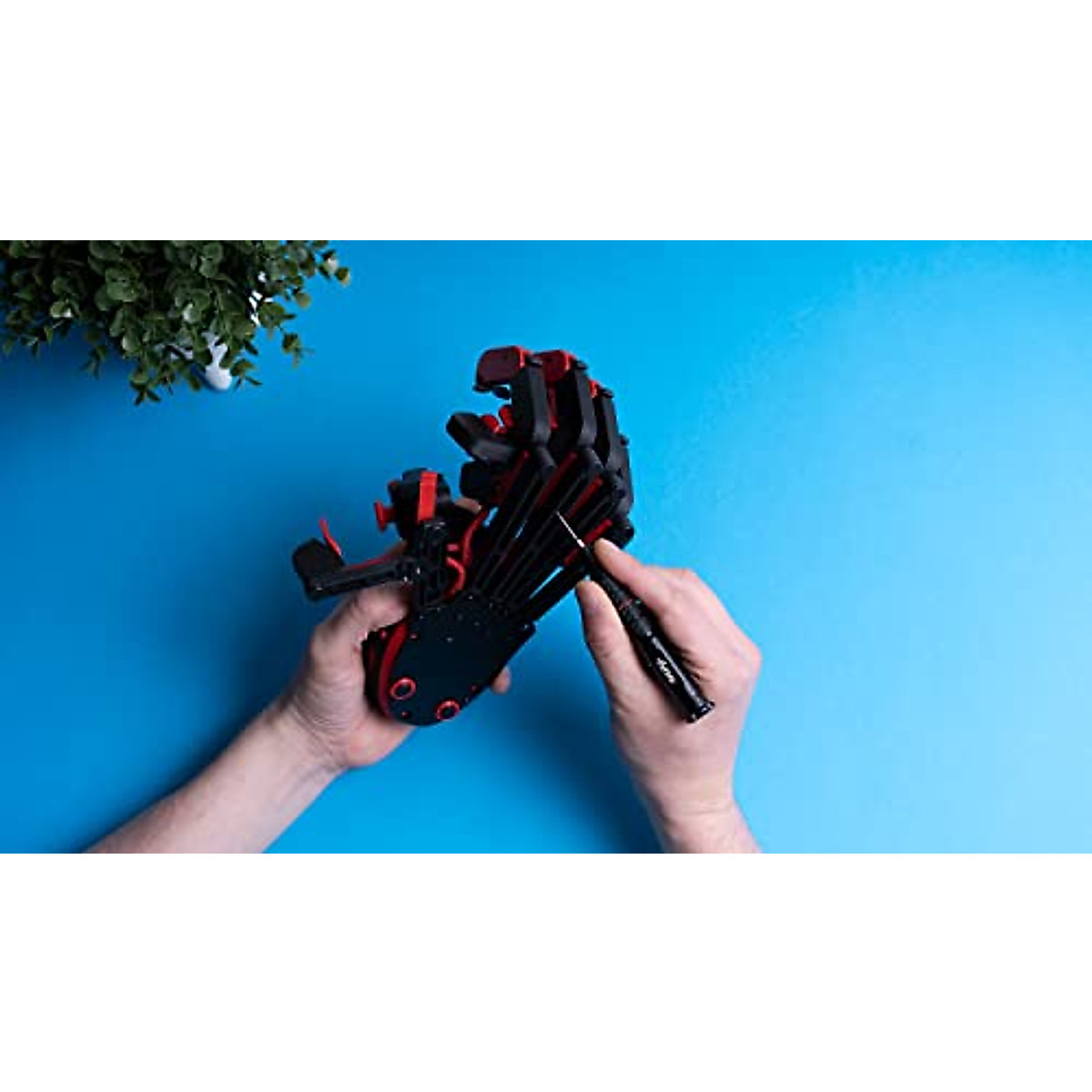 AZERON Cyborg Gaming Keypad – One Handed for PC – with Analog Thumbstick and 29 Programmable Keys – 3D Printed Customized – for Righties (Galaxy Purple)