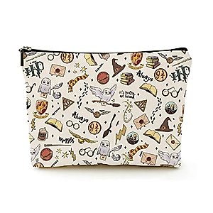 Book Lover Makeup Bag for Women,Movie Inspired Gift for Fans Wizard Gifts Travel Cosmetic Bag Zipper Pouch Merch Toiletry Bag Gifts for Women Friend