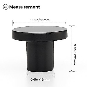 Ravinte 5 Pack Cabinet Knobs Black Kitchen Cabinet Knobs Round Dresser Drawer Knobs Matte Black Drawer Pulls Closet Door Knobs 1-1/5 Inch, OCNYN8HS5