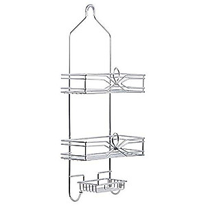 Richards Homewares Aria 3-Tier Shower and Bath Caddy with Soap Dish, 11 x 4.9 x 25.4-Inch, Chrome
