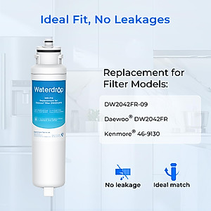 Waterdrop dw2042fr-09 water filter, Replacement for Daewoo® DW2042FR, DW2042FR-09, Kenmore 46-9130, Aqua Crystal DW2042F-09, FRN-Y22D2V, 3 Filters