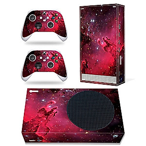 FOTTCZ Vinyl Skin for Xbox Series S Console and Controllers, Sticker Decal Protect Xbox Series S Devices - Red Nebula & Demon Hand