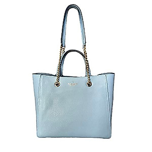 Kate Spade NY Infinite Triple Compartment Large Leather Tote Purse in Dusty Blue