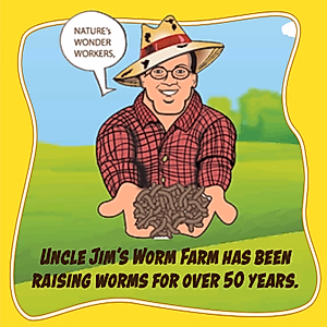 Uncle Jim's Worm Farm Red Wiggler Composting Worms Mix for Garden Soil or Fishing | Starter Pack of Compost Worms Improves Soil Structure and Quality for Healthier Gardens (2000 Count)