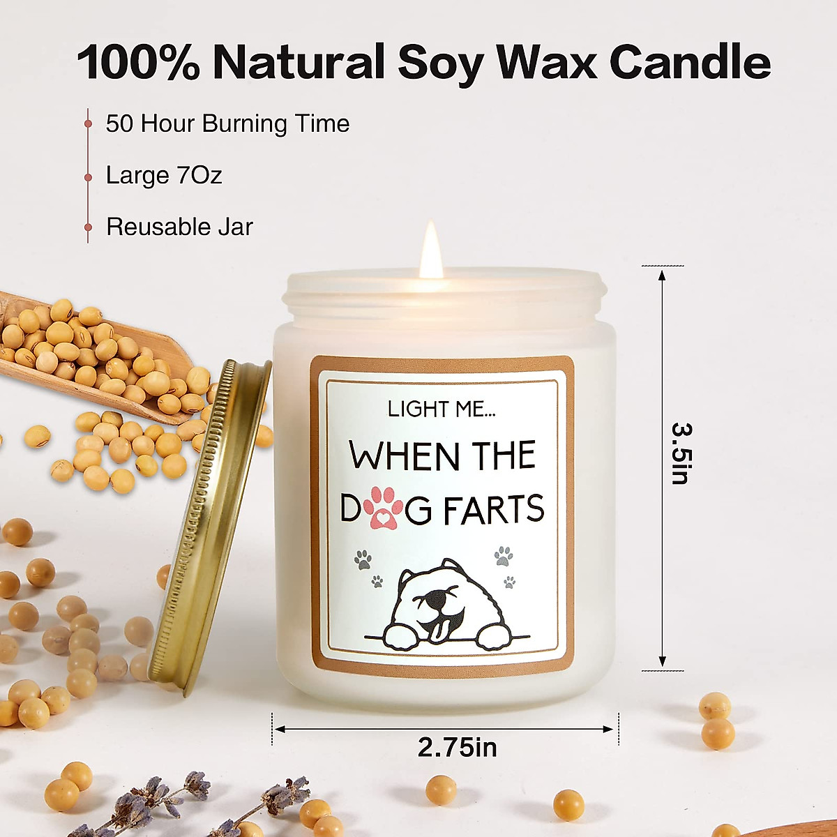 AWDK Mom Gifts Gifts for Women- Gifts for mom Funny Dog Mom Happy Mothers Day Gift for Dog Lovers Best Friends Girlfriend Sisters Female Coworker Relaxing Presents Lavender Scented Candle