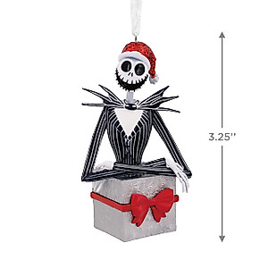 Hallmark Disney Tim Burton's The Nightmare Before Christmas Jack Skellington in Present Christmas Ornament