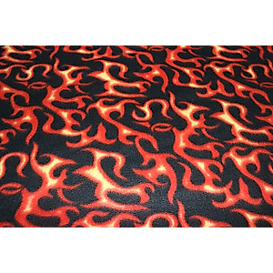 Fleece Printed MISC Flame Print Fabric by The Yard