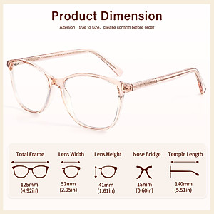 Madison Avenue Blue Light Blocking Glasses Anti Eyestrain UV Glare Blue Light Glasses for Women TV Phone Computer Gaming Eyeglasses (Crystal Brown)