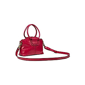 HOBO Sheila Zip Top Small Crossbody Bag for Women - Leather Construction with Top Handle, Cotton Lining, and Removable Strap Fuchsia One Size One Size