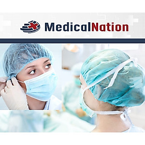 MEDICAL NATION 24" Disposable Bouffant Caps Hair Net | CASE OF 1000, BLUE | Non-Woven, Non-Pleated Hairnets | Perfect for Medical, Hospital, Labs, Nurse, Tattoo, Food Service, Cooking | Blue, Size 24"