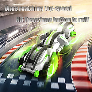 HCTENGIINE Birthday Graduation for Boys Gifts Outdoor RC Fall Toys Remote Control Snake, RC Stunt Snake 360° roll Toys，2 Batteries 30+min，Toys for 6+ teen boys, Green toy