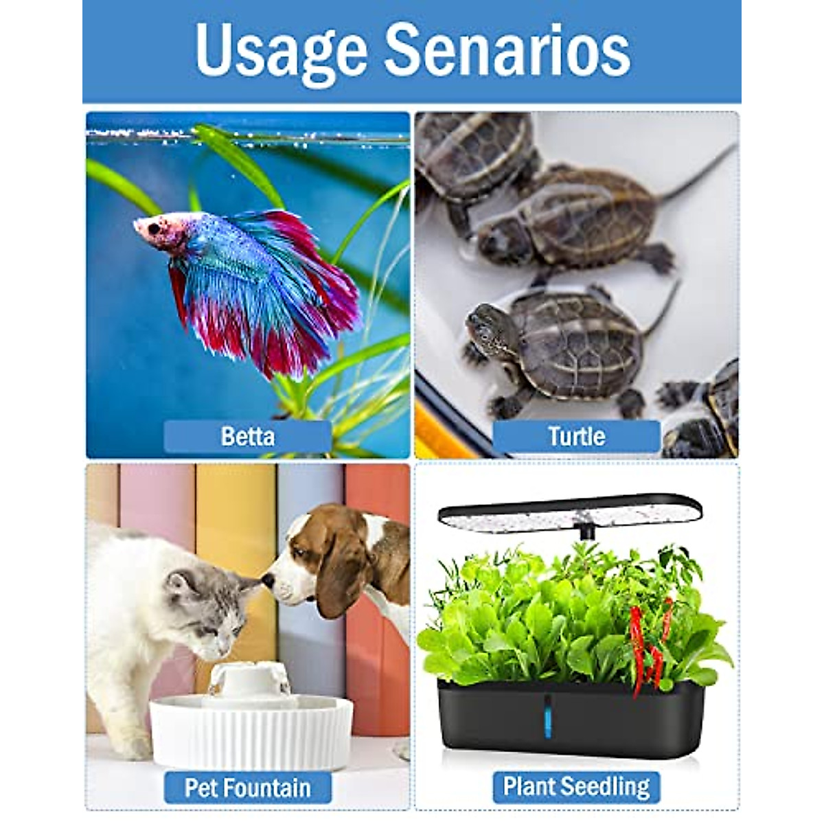 AquaMiracle Adjustable 10W Betta Heater Small Aquarium Heater Submersible Fish Tank Heater 5V/2A USB Powered Super Mini Aquarium Heater with Digital Display Thermostat, for up to 1 Gallon Tanks