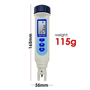 Salinity Tester Pen Type Salinity Meter, Temp&ppm Tester with Automatic Calibration Function, Wide Measurement for Salt Water, Pool, Aquarium (Salinity Calibration Solution Included)