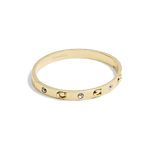 Coach Women's Signature C Logo Hinged Bangle Bracelet