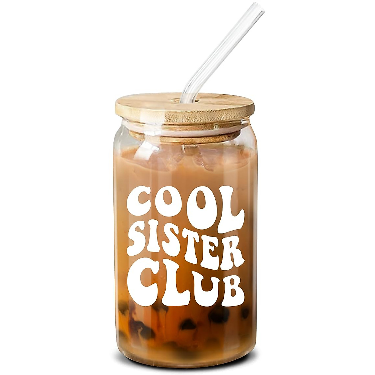 NewEleven Mothers Day Gifts For Sister From Sister, Brother - Unique Birthday Present For Sister, Soul Sister, Big Sister, Little Sister, Sister In Law, Sibling, Bestie - 16 Oz Coffee Glass