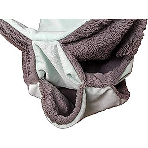 Vedem Small Animals Warm Plush Triple Bunkbed Cage Hanging Hammock Bed Hideout for Sugar Glider Ferret Squirrel (Mint)