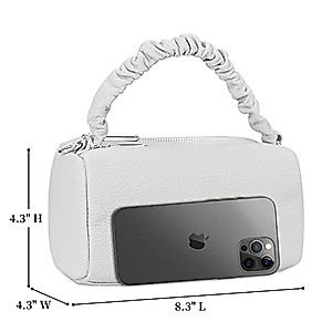 FUKUYIN Genuine Leather Purses and Handbags for Women - Crossbody Shoulder Bag Top Handle Hobo Tote Handbag (White)