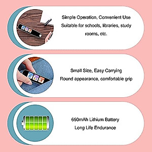 Diydeg Pen Scanner, Text Scanner, Portable OCR Digital Scanning Translation Pen, 1.97 Inch Touchscreen, English Chinese Language Learner