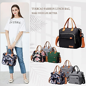 TuErCao Insulated Lunch Bag Women - Freezable Leakproof Mens Lunch Box for Work Office School - Reusable Adult Lunch Tote Bag Portable Waterproof Soft Side Cooler Bag for Travel Beach Picnic Camping