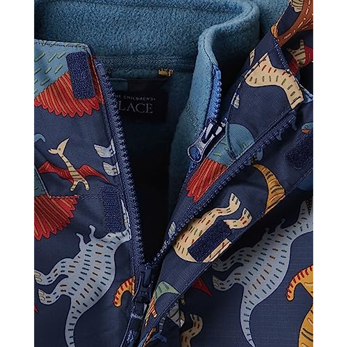 The Children's Place Baby Boys' and Toddler Heavy 3 in 1 Winter Jacket, Wind Water-Resistant Shell, Fleece Inner, Dino, 12-18 Months