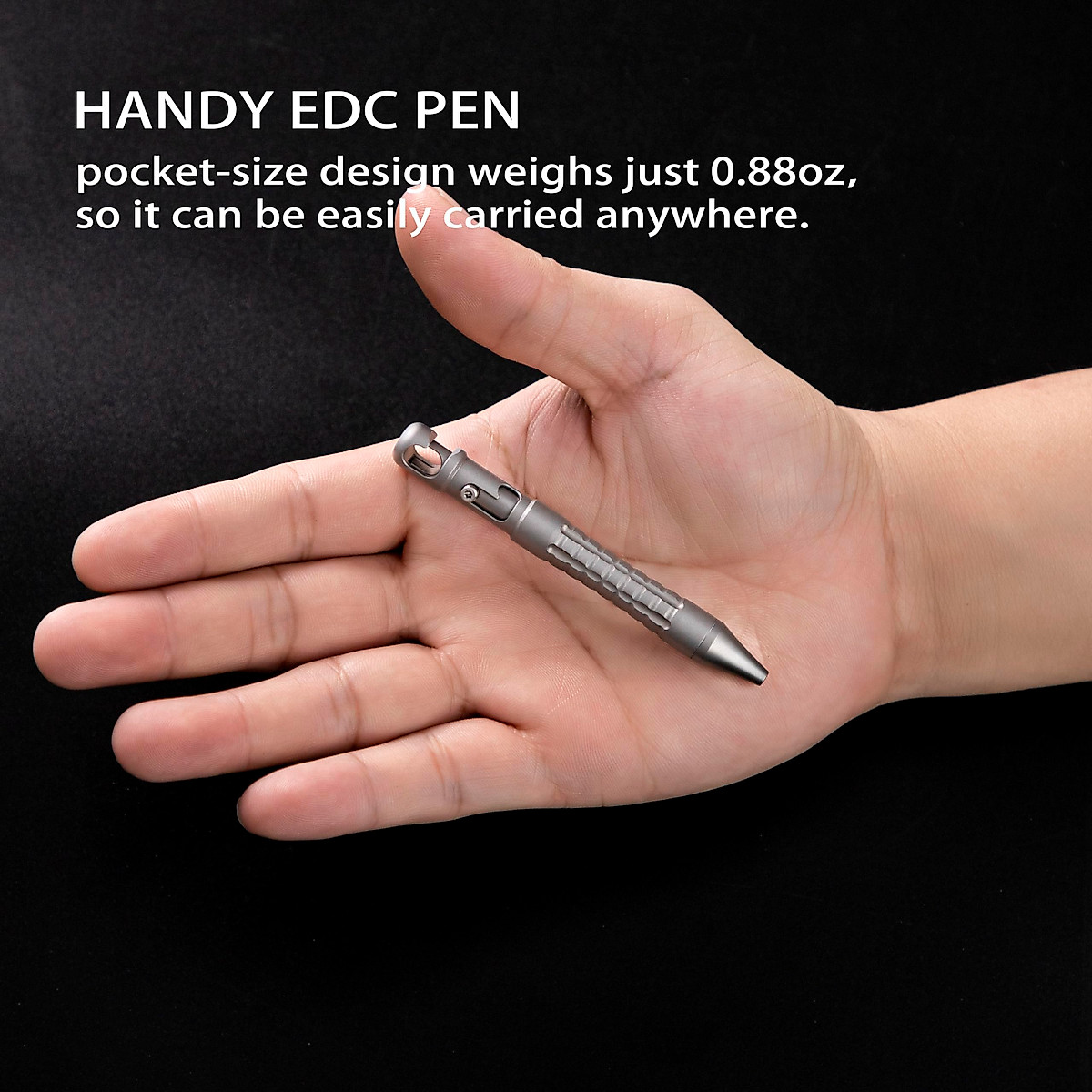 TACRAY Mini Titanium EDC Pen,Keychain Pen,Pocket Size Pen,Small Bolt Action Pen