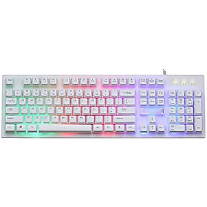 FEDRUI Mechanical Gaming Keyboard, Gaming Keyboard with Backlit, Keyboard Mouse Kit for Home, Games, Office (Color : White)
