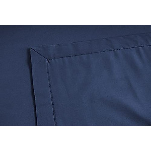 LANE LINEN Navy Blue Twin Blanket for Bed – 100% Cotton 320GSM Lightweight Soft Cozy 3-Layer Oversized Cooling Summer Throw Durable Breathable All Season Percale Weave 68”x90”