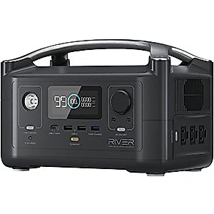 EF ECOFLOW RIVER 288Wh Portable Power Station,3 x 600W(Peak 1800W) AC Outlets & LED Flashlight, Fast Charging Silent Solar Generator (Solar Panel Optional) for Emergencies Home Outdoor Camping RV