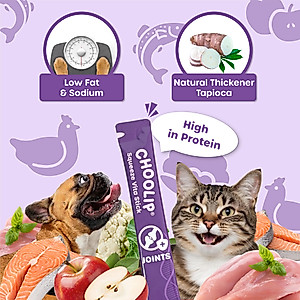 Squeeze Vita Stick Cat Treats Lickable and Dog Treats. 7pc Joint Support Pouch for Cats and Dogs. Soft Paste Tubes for Dog Lick Mat, Senior Cat Food Wet Cat Food Toppers, Multivitamin for Dog Food