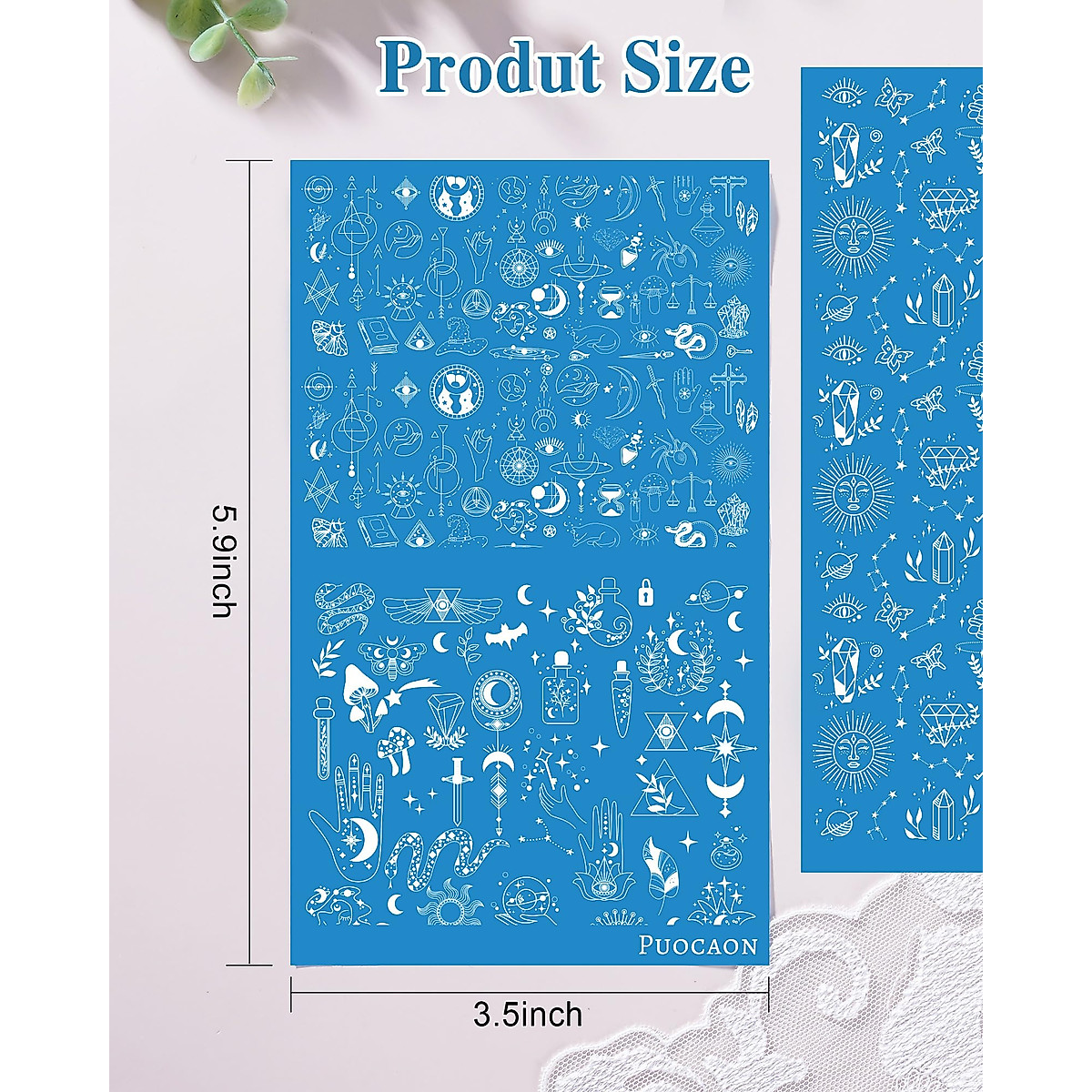 Puocaon Boho Clay Silk Screen - 6 Pcs Boho Moth Reusable Silk Screen Stencils for Polymer Clay Earrings Making, Crescent Moon Boho Sun Polymer Clay Silk Screen, Dreamcatcher Magic Book Silk Screen