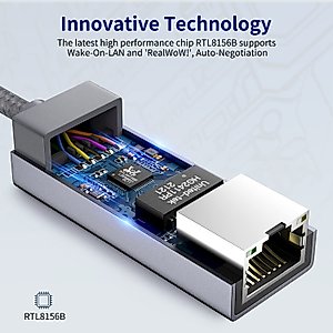 USB 2.5Gb Ethernet Adapter, ULT-WIIQ USB 3.0 to 2.5 Gigabit RJ45 LAN Network Adapter Cable, 10/100/1000/2500M Full Speed NIC for Mac OS, iOS, Windows, Linux, Dell XPS, Thinkpad X, Synology NAS, PC