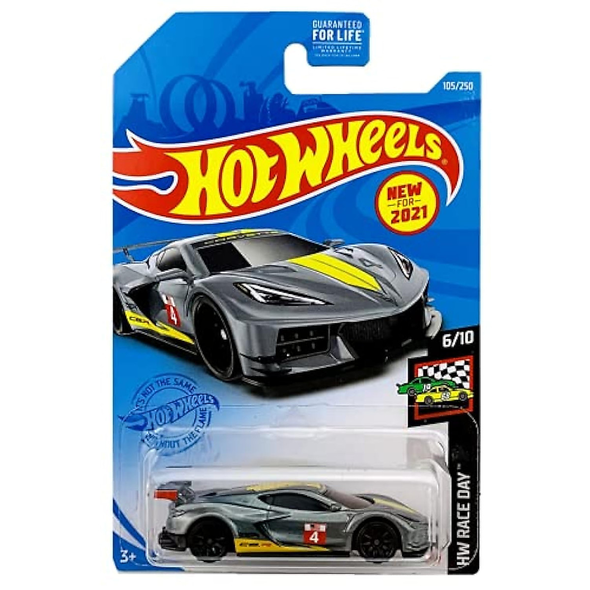 DieCast Hotwheels Corvette C8 R, HW Race Day 6/10 [Gray] 105/250