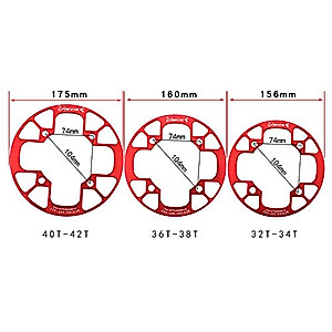 UPANBIKE Montain Bike Chainring Guard 104 BCD Aluminum Alloy Chain Ring Protector Cover for 32~34T 36~38T 40~42T Chainring Sprockets (Golden, 40T~42T)