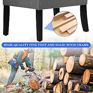 BLKMTY Accent Chair Living Room Chairs Modern Vanity Chair Dining Room Chairs with Curved Backrest and Wood Legs Armless Side Lounge Chair Fabric Accent Chairs for Living Room Bedroom, Grey