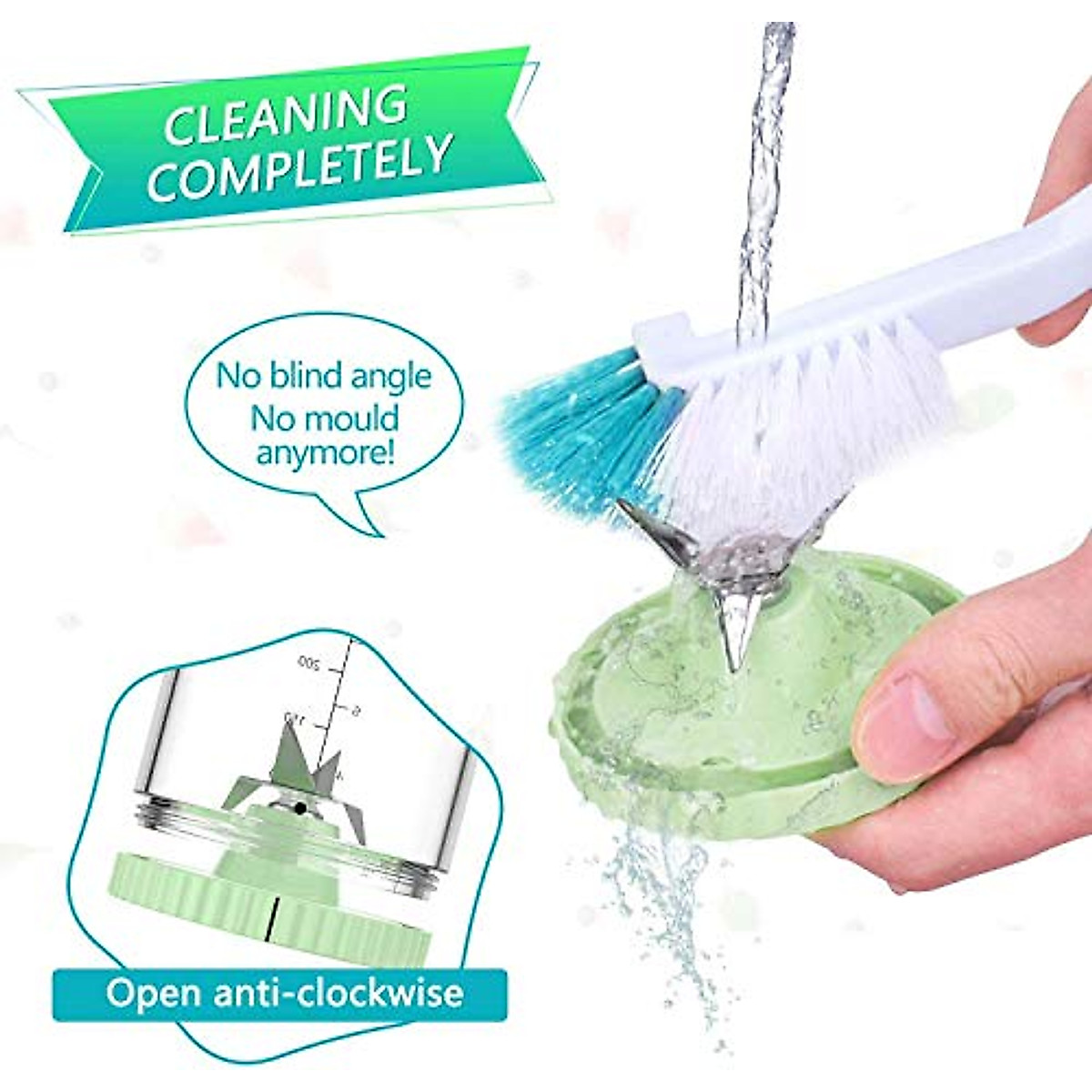 PopBabies Smoothie Blender, Portable Blender and single-serve Personal Blender, Blender to go Updated Version Apple Green