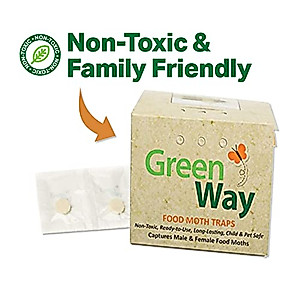 Greenway Food Moth Traps (2 Traps) - Pantry Moth Trap - Alternative to Naphthalene Balls and Moth Balls - Pheromone Attractant