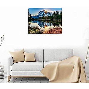 Paint by Numbers Kit for Adults Beginner Kids, Peaceful Mountain Lake Pattern Pre Pattern Acrylic on Canvas Painting DIY Paintwork Drawing Art - Home Wall Decor Birthday Choice -16x20 inches[No Frame]111