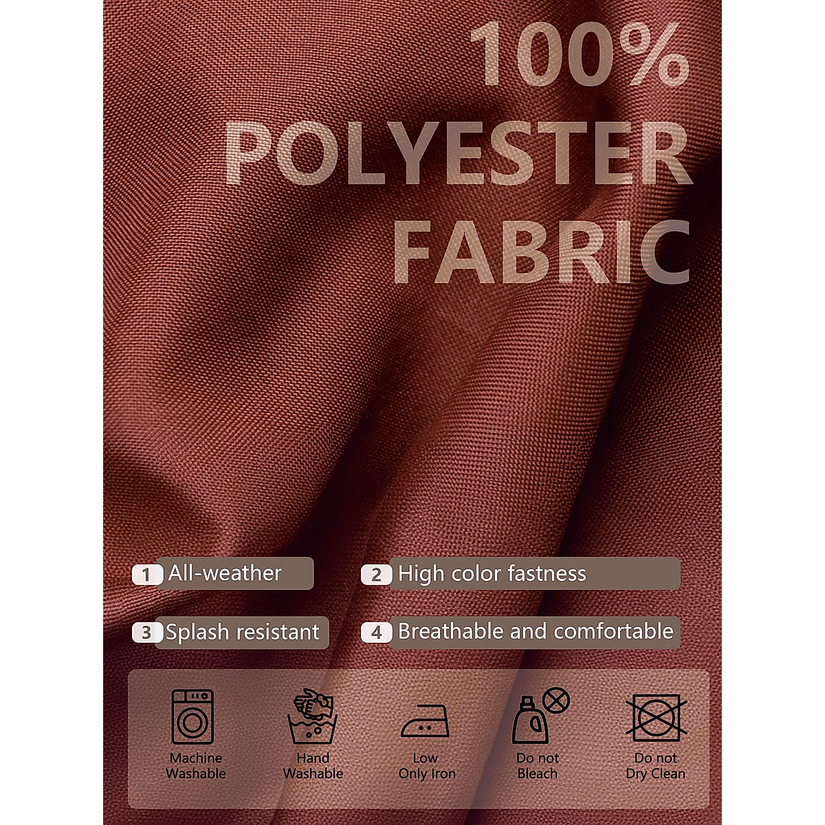 OmniBuy Premium 12 Pack Outdoor Seat Cushions - Custom Fit 6 Seat 7 Piece Wicker Rattan Patio Furniture - Upholstered Chair Replacement Covers (Burgundy)