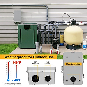 Suraielec Pool Timer, 7-Day Programmable Digital Box Timer Switch, 40 AMP, 2HP, 120, 240, 277 VAC, Outdoor Indoor Heavy Duty Pool Controller Timer Box for Pool Pump, Water Heater, Powerful Appliances