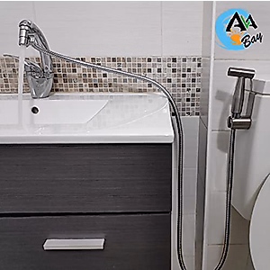 AVAbay® Sink Faucet Handheld Bidet Sprayer for Toilet I Bidet Attachment for Warm & Cold Water I Long 80" Hose Perfect for Feminine Hygiene, Cloth Diaper, Bathroom Toilet Cleaning