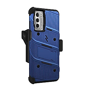 ZIZO Bolt Bundle for Moto g Stylus 5G (2022) Case with Screen Protector Kickstand Holster Lanyard - Blue