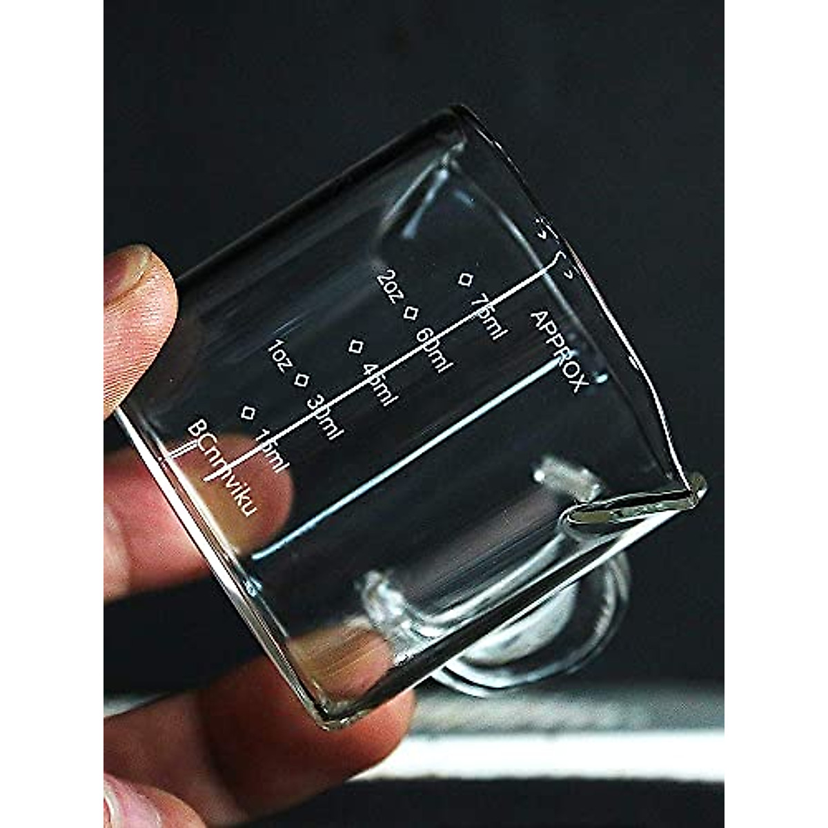 BCnmviku 2 Pack Double Spouts Measuring Triple Pitcher Milk Cup 75ML Espresso Shot Glasses Parts Clear Glass