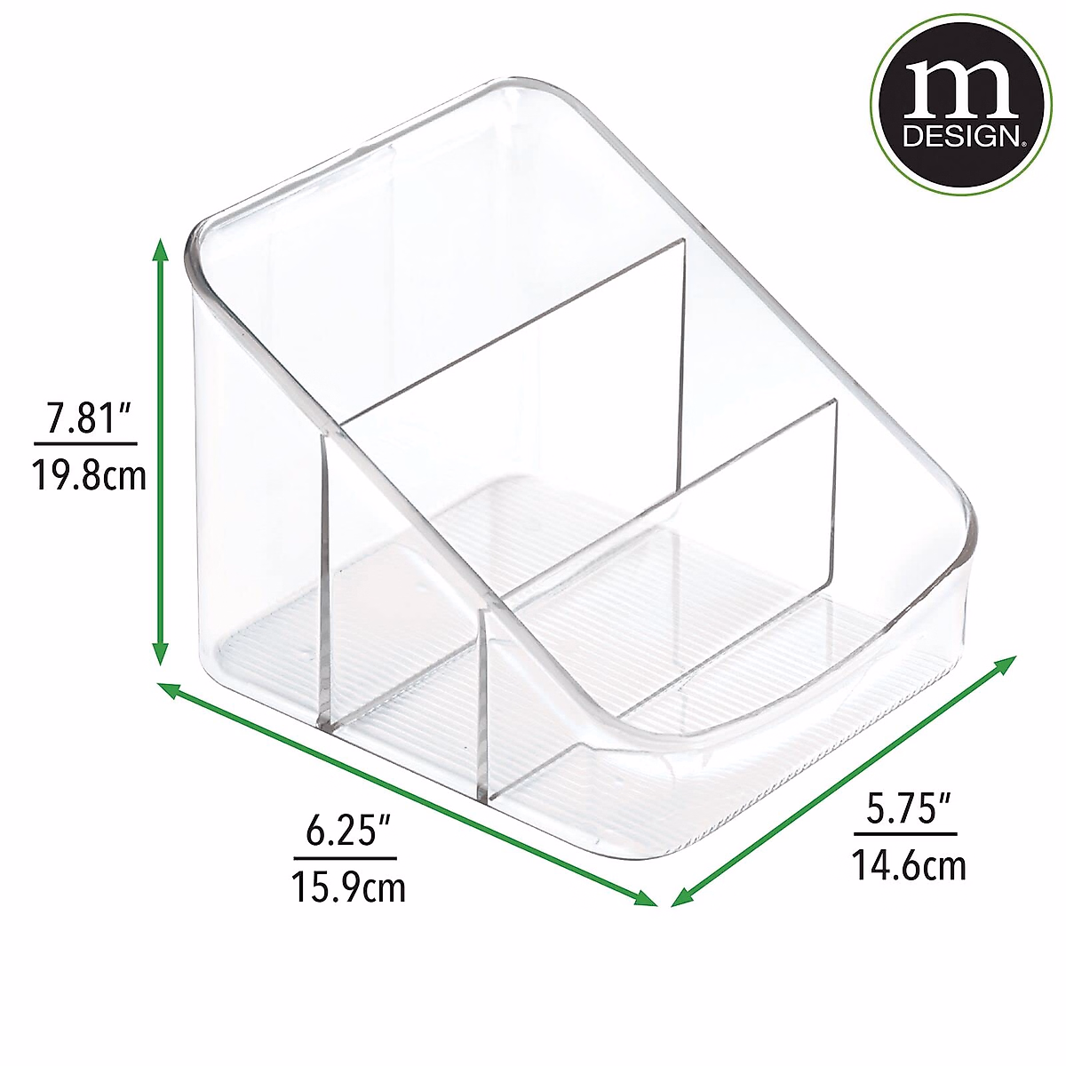 mDesign Small Plastic Food Packet Organizer Caddy - Storage Station for Kitchen, Pantry, Cabinet, Countertop - Holds Spice Pouches, Dressing Mixes, Hot Chocolate, Tea, Sugar Packets - 2 Pack - Clear