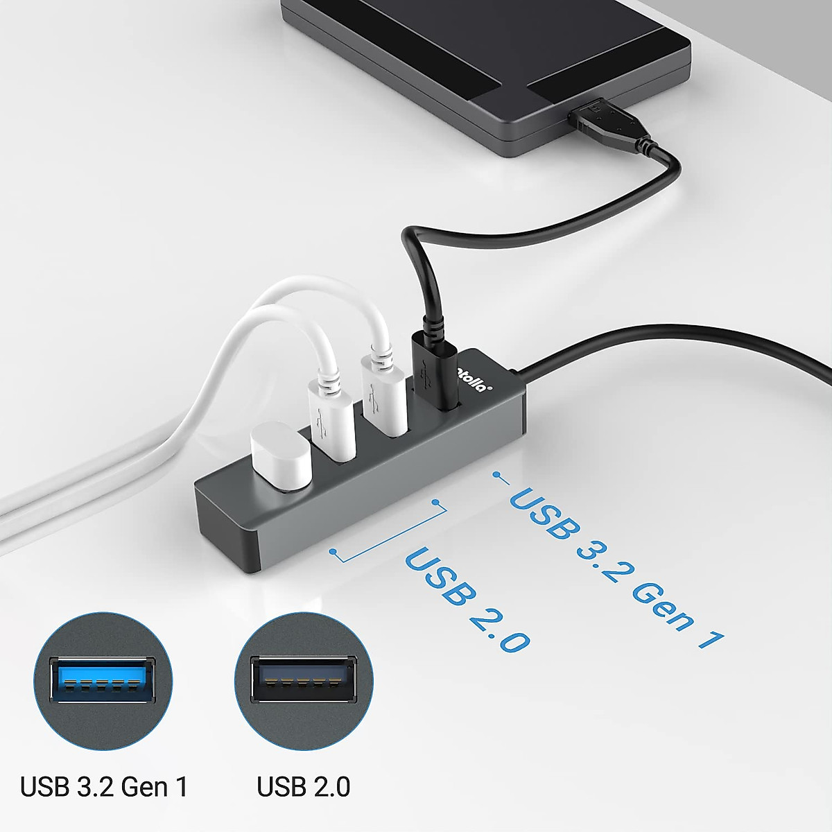 atolla USB C Hub, Aluminum USB C to USB Adapter with USB 3.0 Port & 3 USB 2.0 Ports for MacBook Pro/Air, iPad Pro, Chromebook, XPS and More