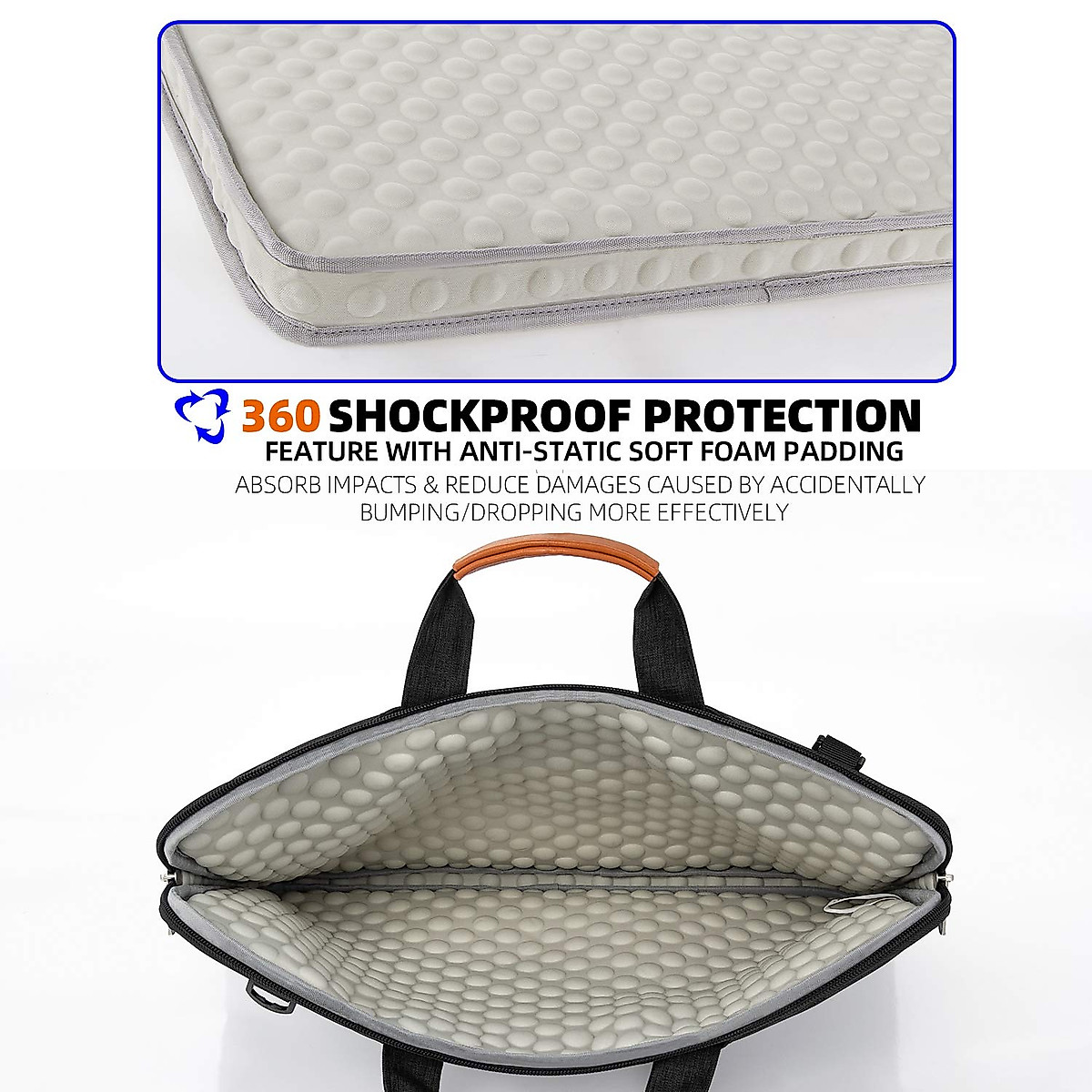 KINGSLONG Laptop Bag 17 17.3 Inch Laptop Shoulder Messenger Bag Case Sleeve, Lightweight Slim Computer Notebook Ultrabooks Carrying Case Briefcase Cover Men Women for Acer Asus Dell Lenovo HP Black