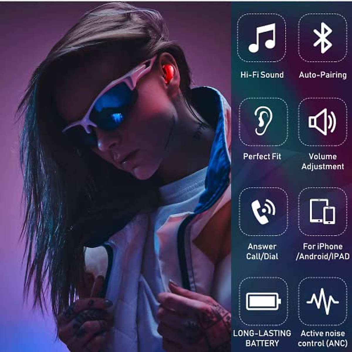 UrbanX Street Buds Live True Wireless Earbud Headphones for Samsung Galaxy M02 - Wireless Earbuds w/Active Noise Cancelling - RED (US Version with Warranty)