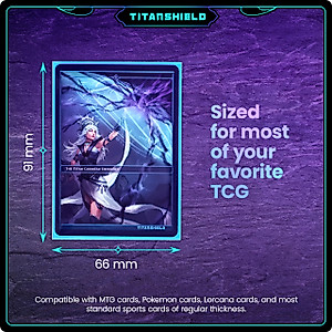 TitanShield (150 Sleeves, Black Compatible with Standard Sized Board Games, MTG Magic The Gathering, Pokemon, Lorcana and Trading Cards 2.5" x 3.5" 66x91mm