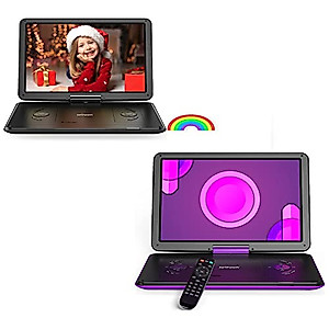 ieGeek 16.9'' Purple Portable DVD Player and 16.9'' Black Portable DVD Player